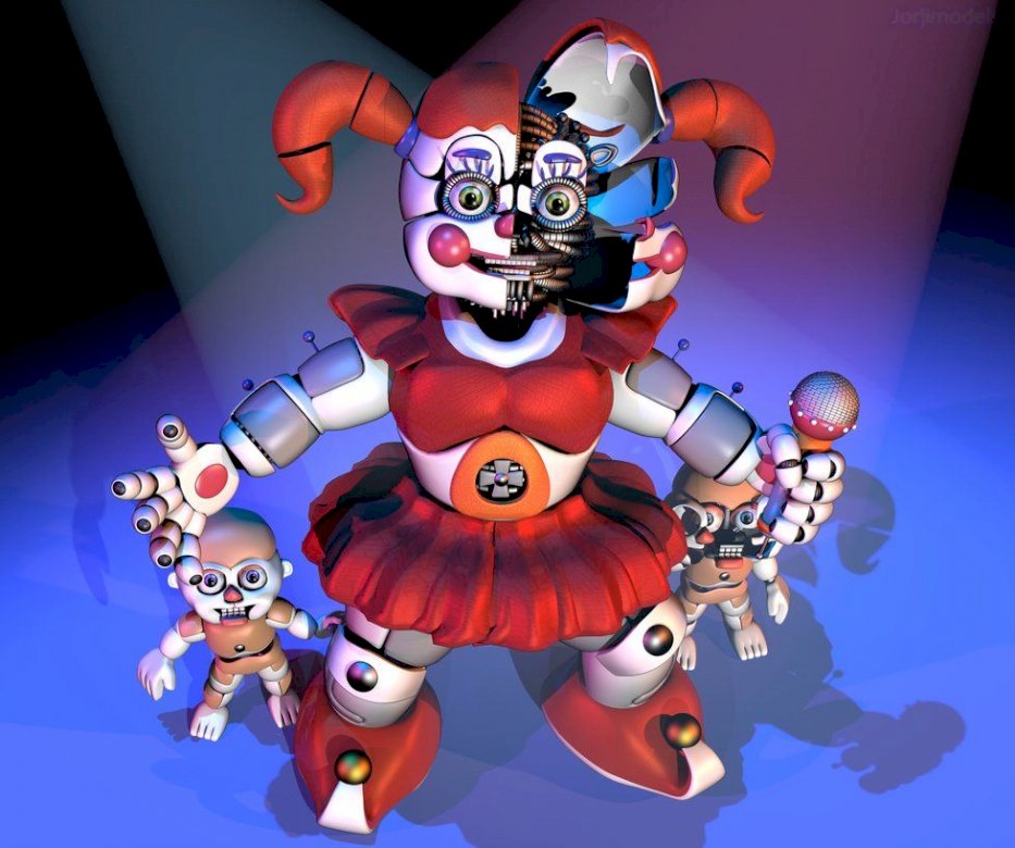 FNAF SISTER LOCATIE CIRCUS BABY 4 Elementen Speel Jigsaw Puzzle 