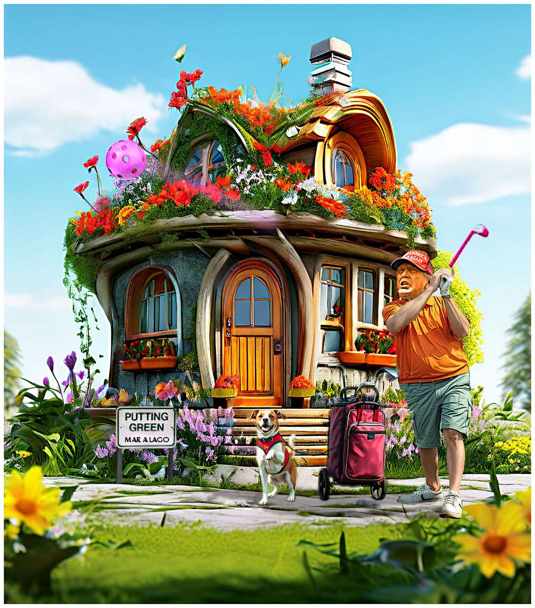 Donny spielt mit seinen Bällen, während er Caddies holt - Online-Puzzle