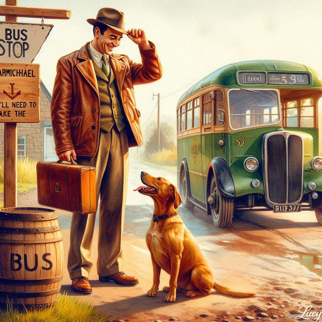 Ein fröhlicher Mann und sein treuer Hund - Online-Puzzle