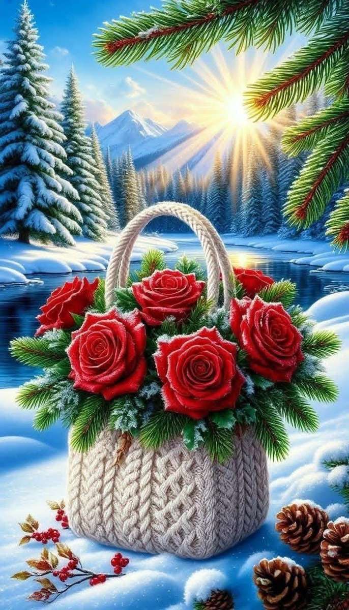 Red roses - online puzzle