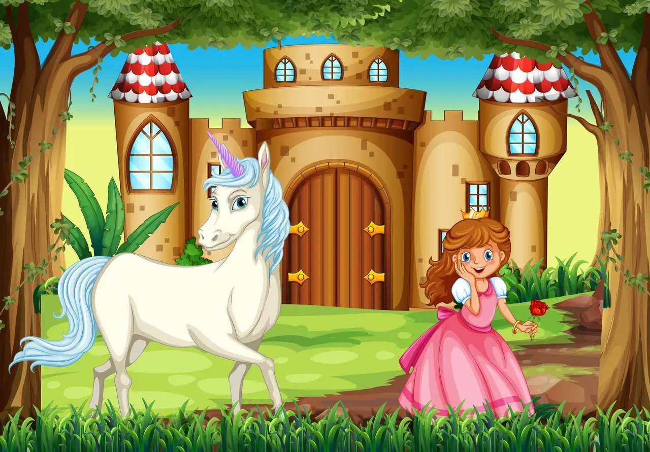 Princess and unicorn - online puzzle