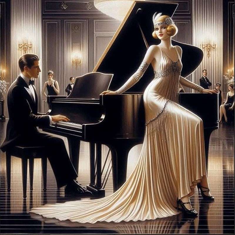 piano in living room - online puzzle