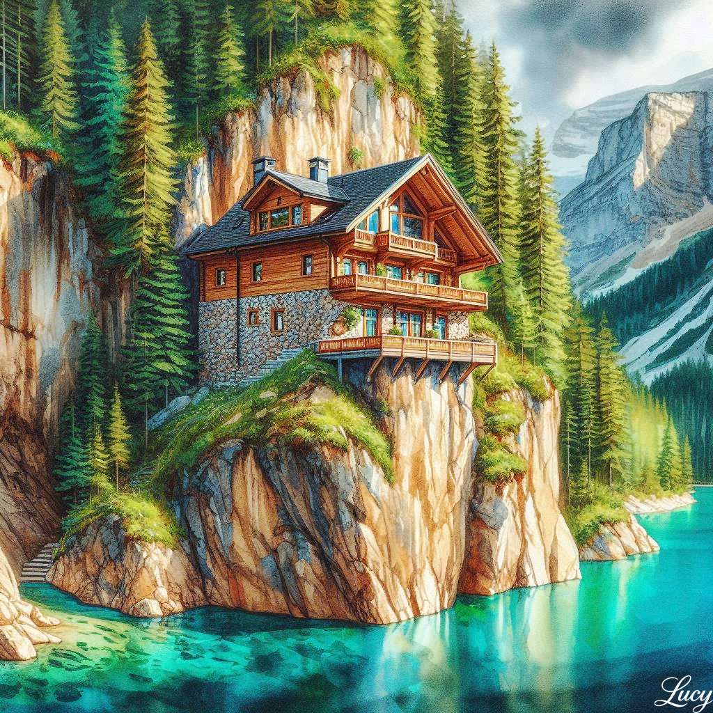 Odlehlá alpská chata - online puzzle