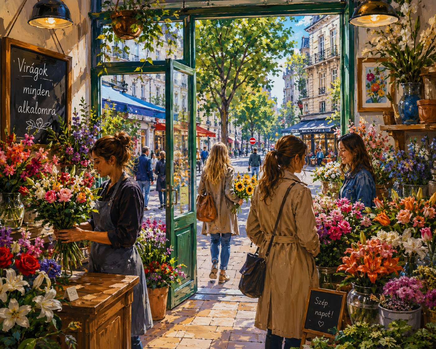 Flower shop on the main street - online puzzle