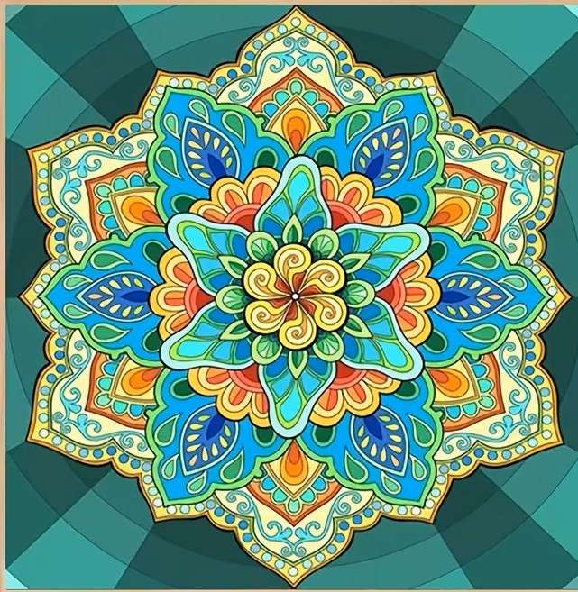 zielona mandala - puzzle online